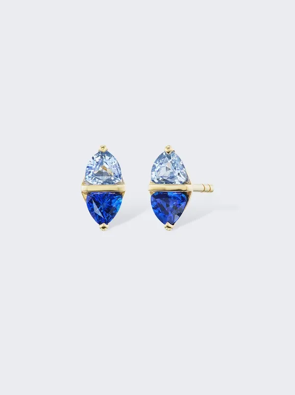 Tilly Sapphire Stud Earrings 18k Yellow Gold | SHOP BAZAAR