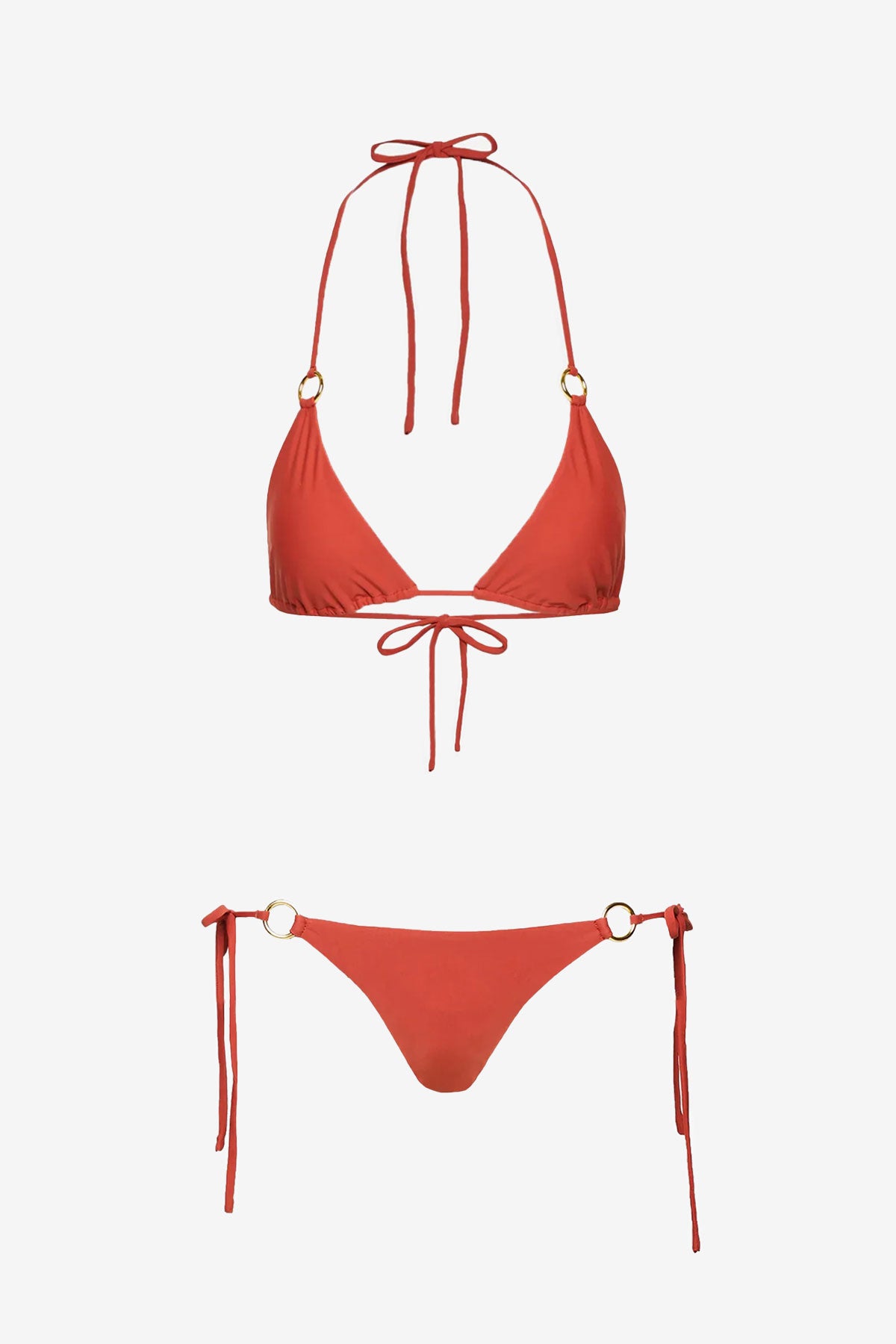 Classic String Bikini in Terracotta - Top | SHOP BAZAAR