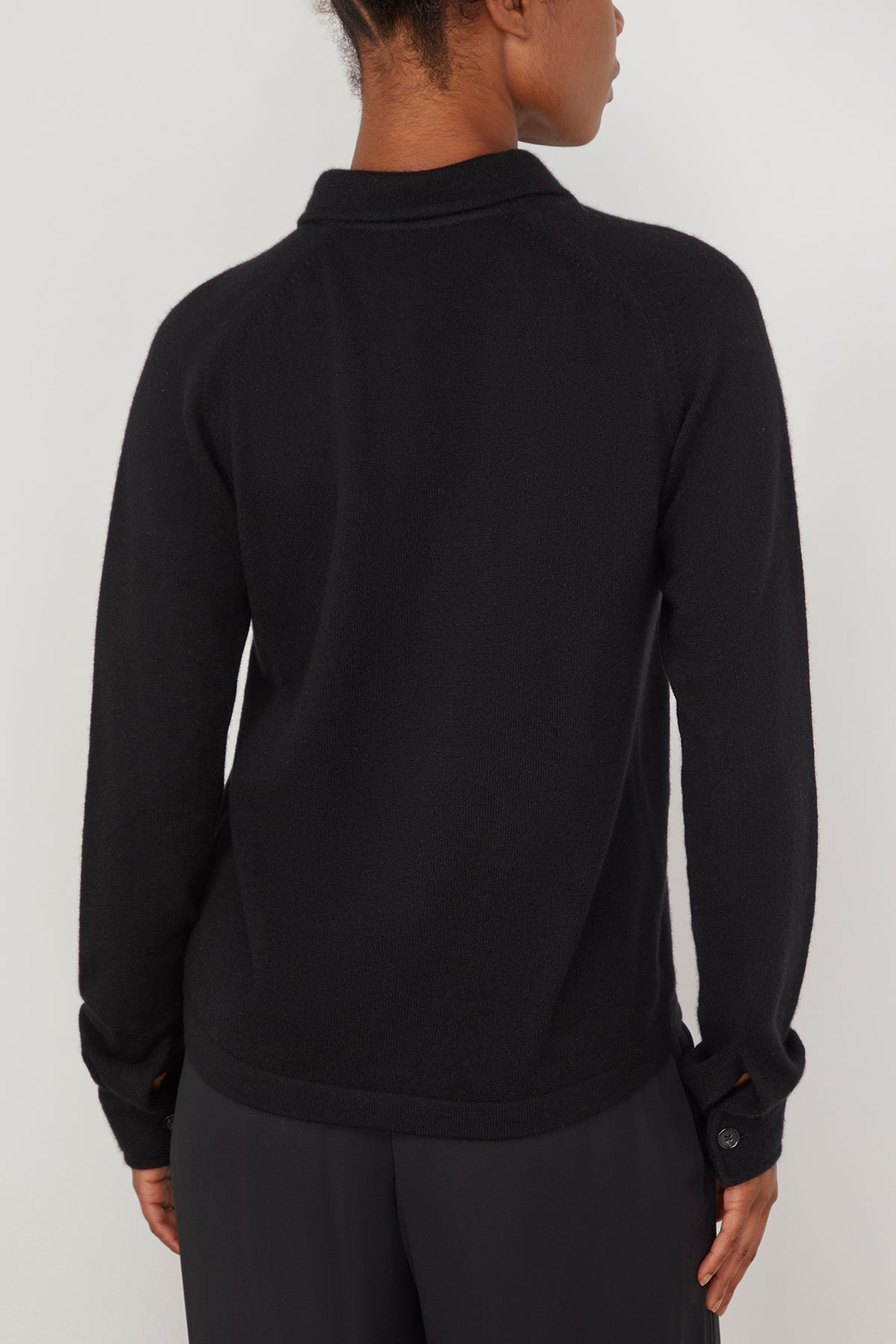 Raglan Sleeve Cashmere Shirt Black Shop Bazaar