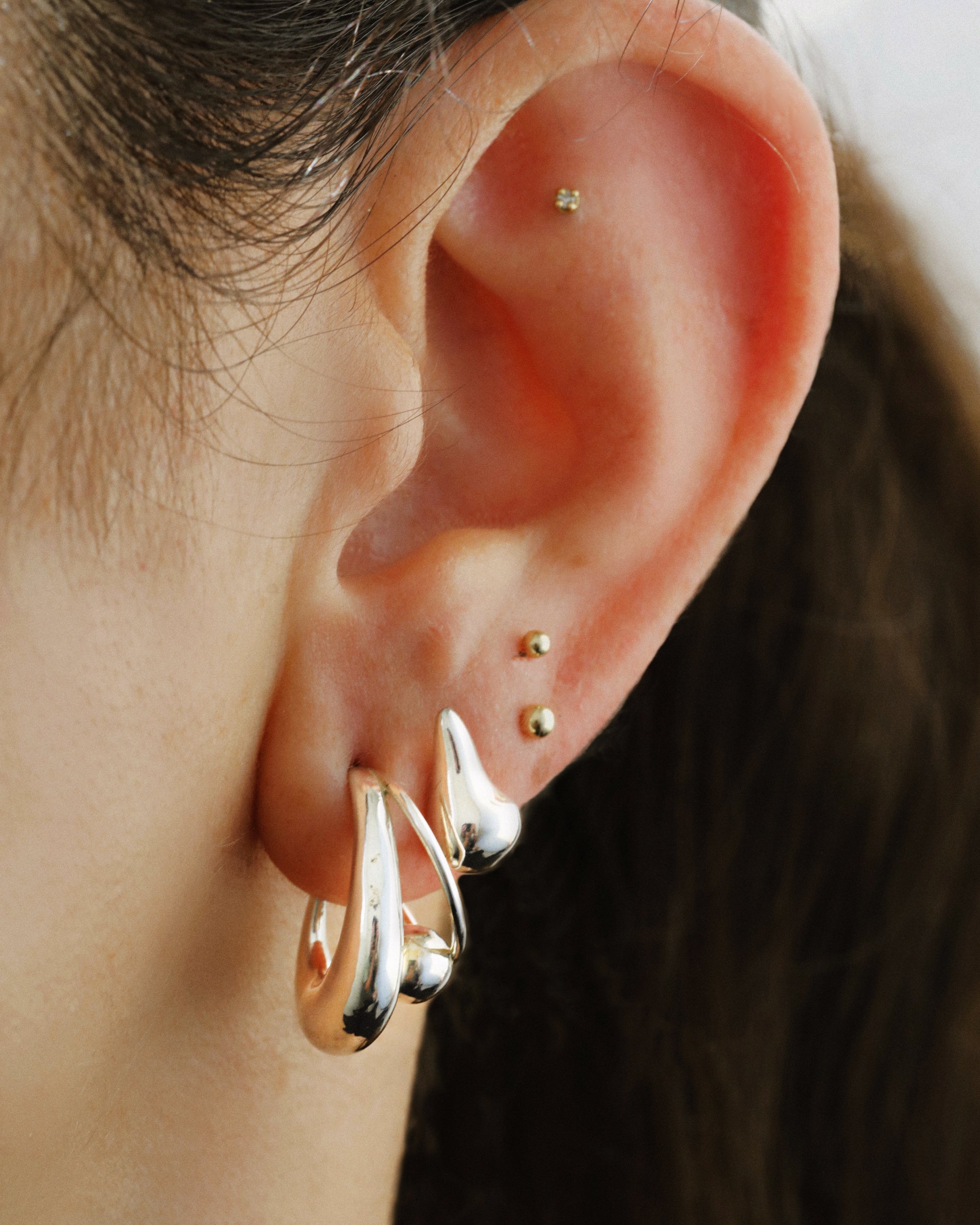 Long Grain Stud Earrings - Sterling Silver | SHOP BAZAAR