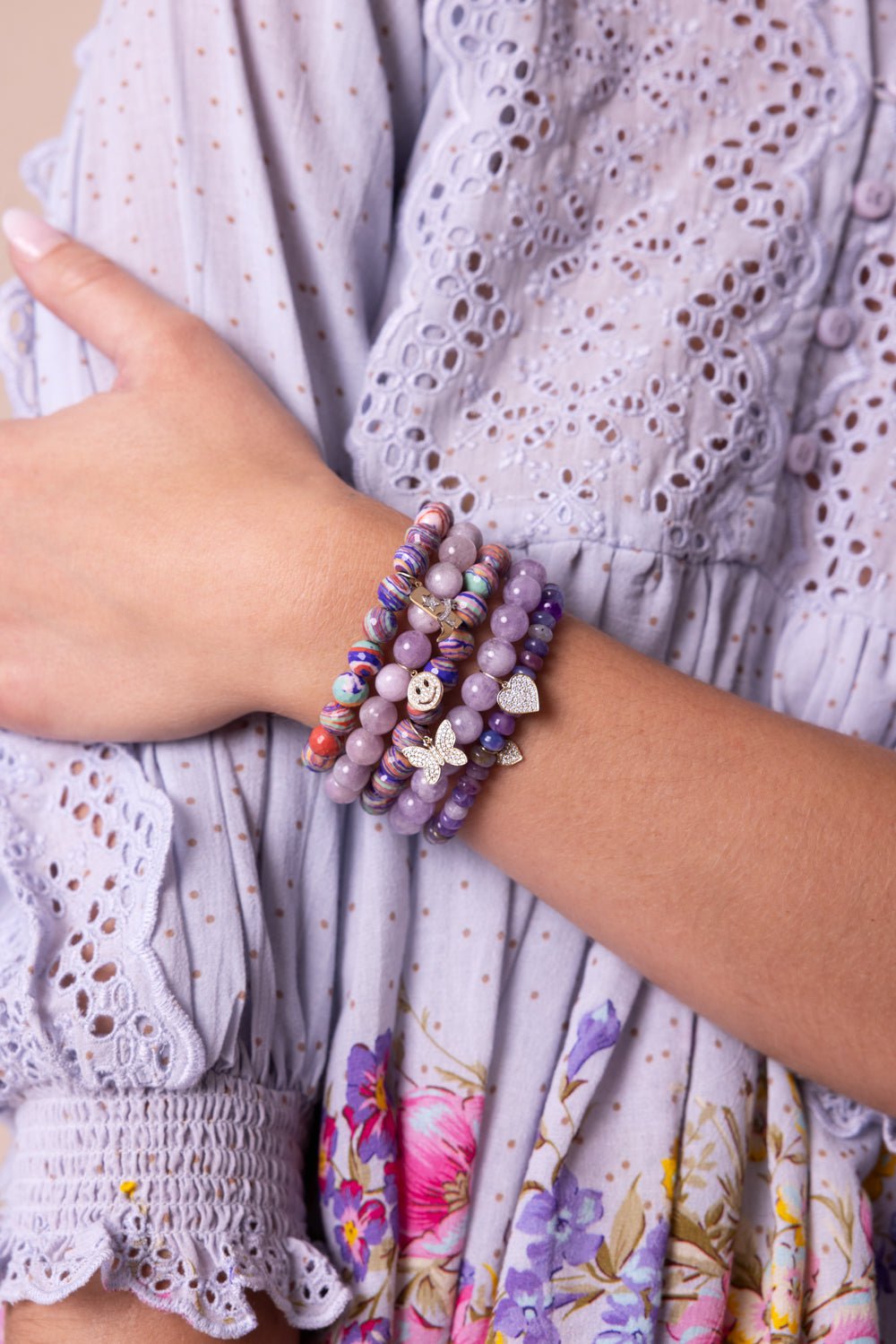 Mini Heart Amethyst Charm Bracelet | SHOP BAZAAR