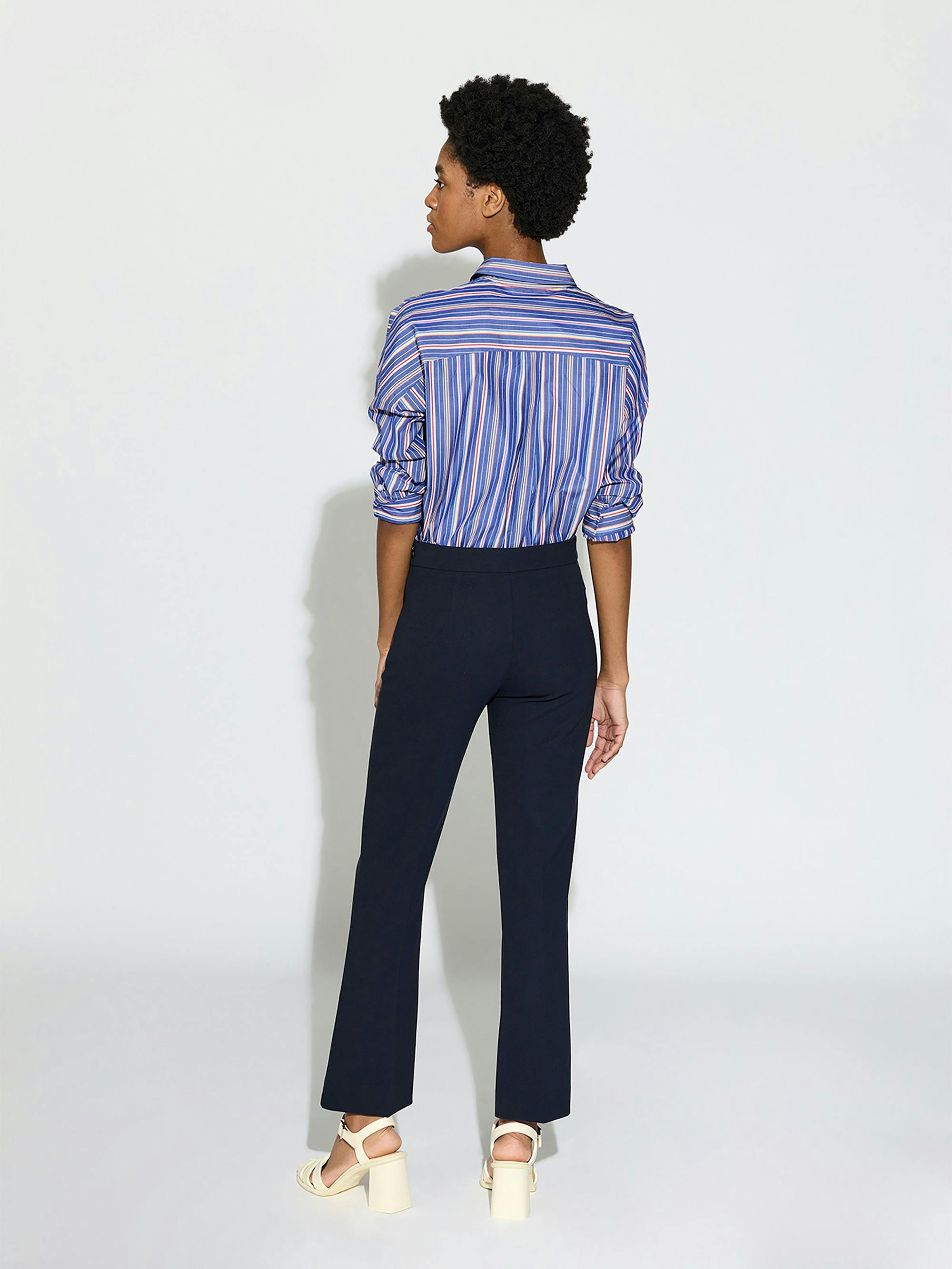Lola - High Density Crepe Stretch Cropped Flare Trouser | SHOP BAZAAR