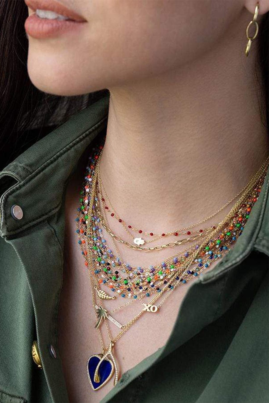 3 Mini Diamond Bezel Dangle Necklace | SHOP BAZAAR