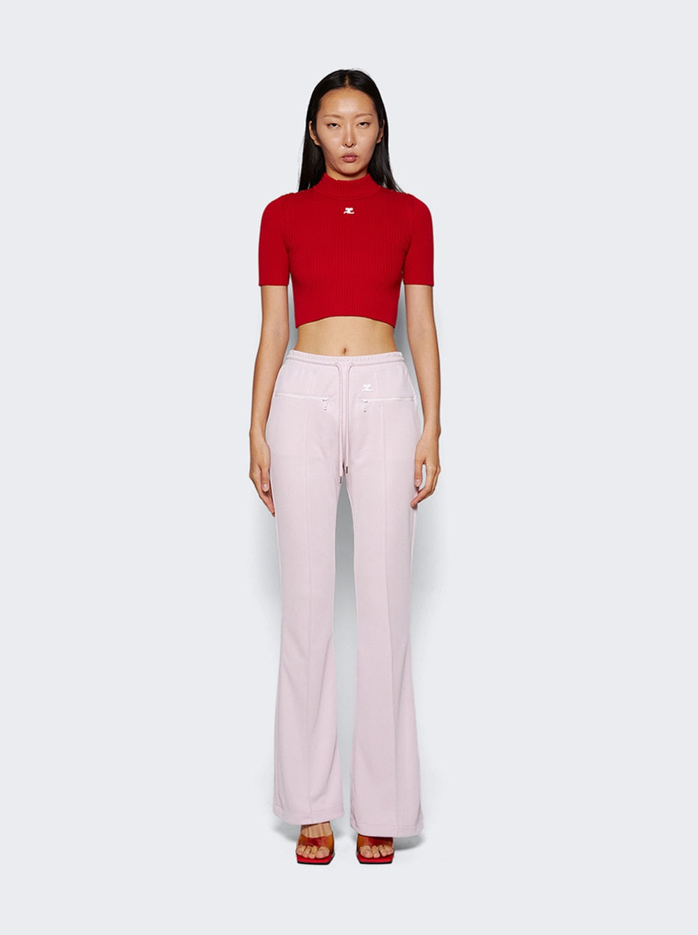 Shoulder Snaps Rib Knit Cropped Sweater Top | SHOP BAZAAR
