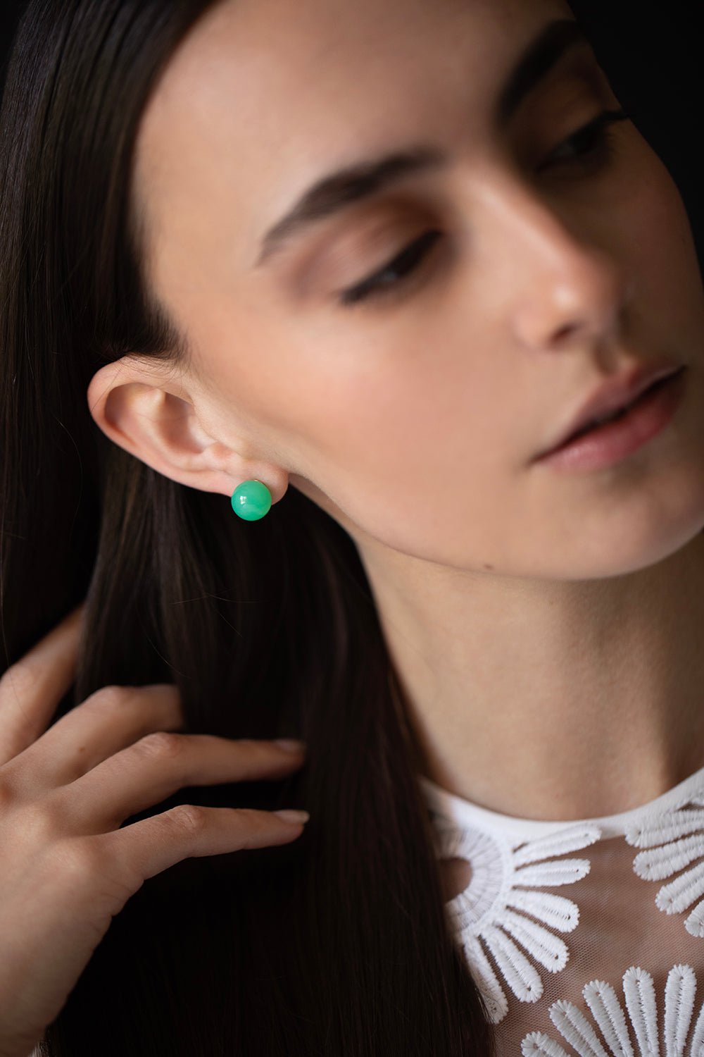 Chrysoprase Stud Earrings | SHOP BAZAAR