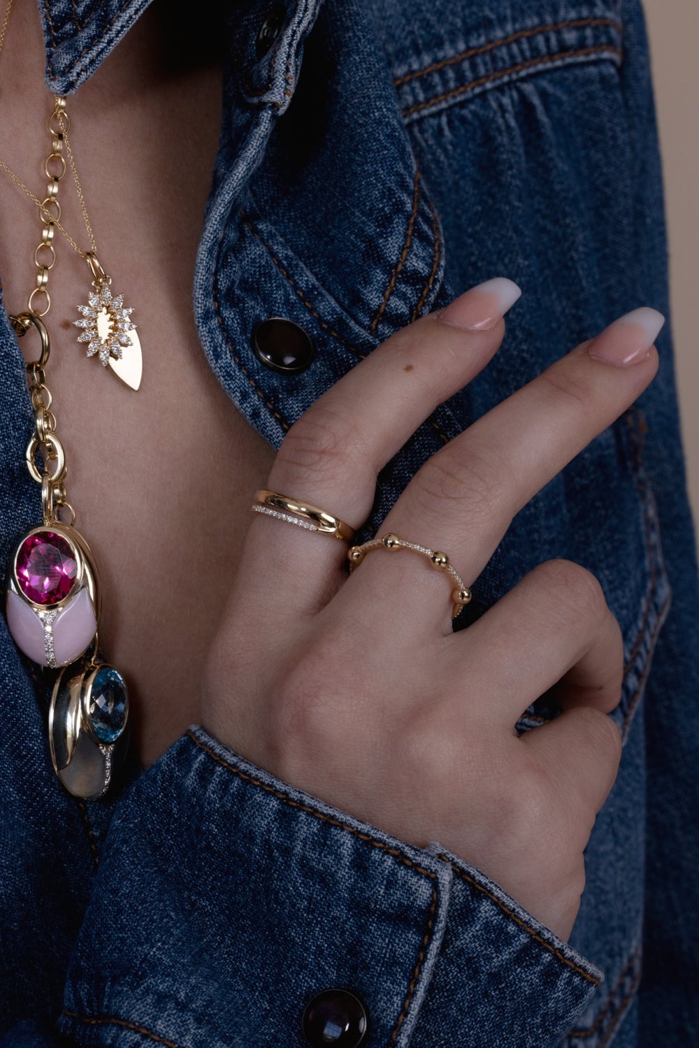 Poppy Rae Large Diamond Pebble Ring | SHOP BAZAAR