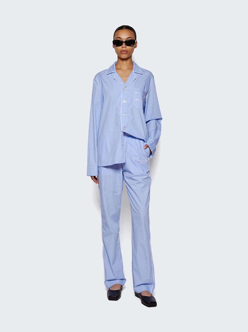 Hotel Du Cap Cursive Pajama Top | SHOP BAZAAR