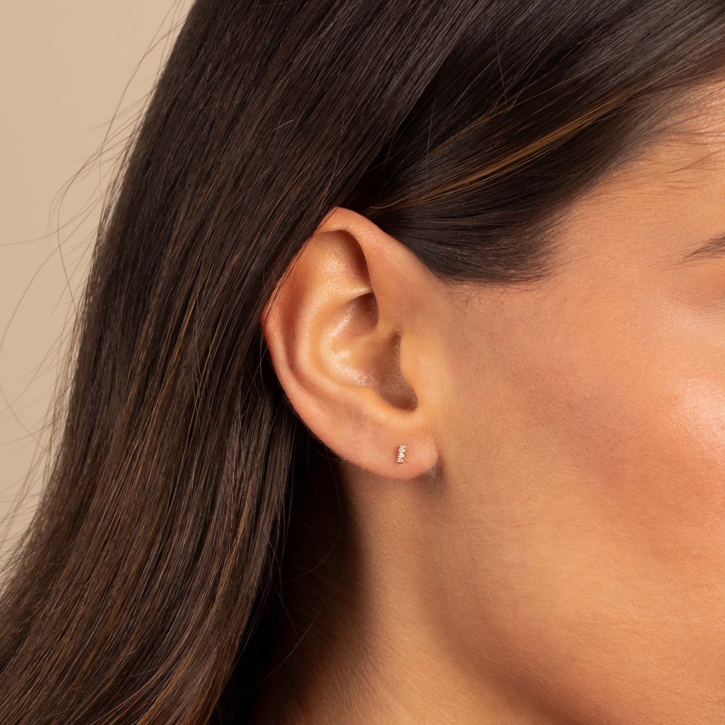 Diamond Mini Pave Bar Stud Earring 14k | SHOP BAZAAR