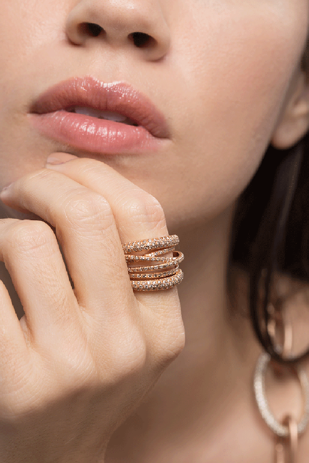 Brown Diamond Pave Scribble Ring | SHOP BAZAAR