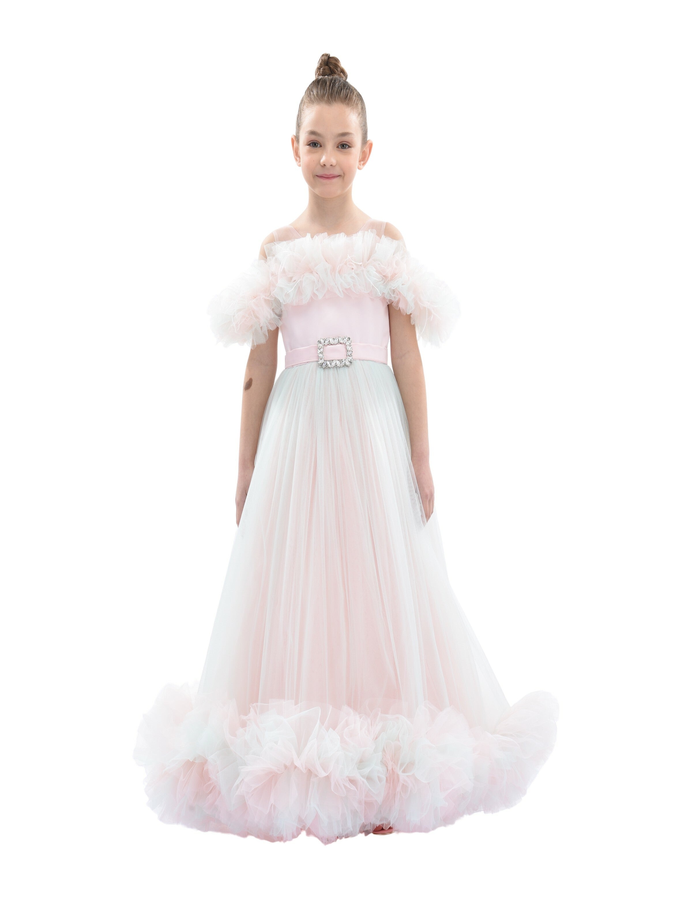 Pink Espada Ruffle Gown | SHOP BAZAAR