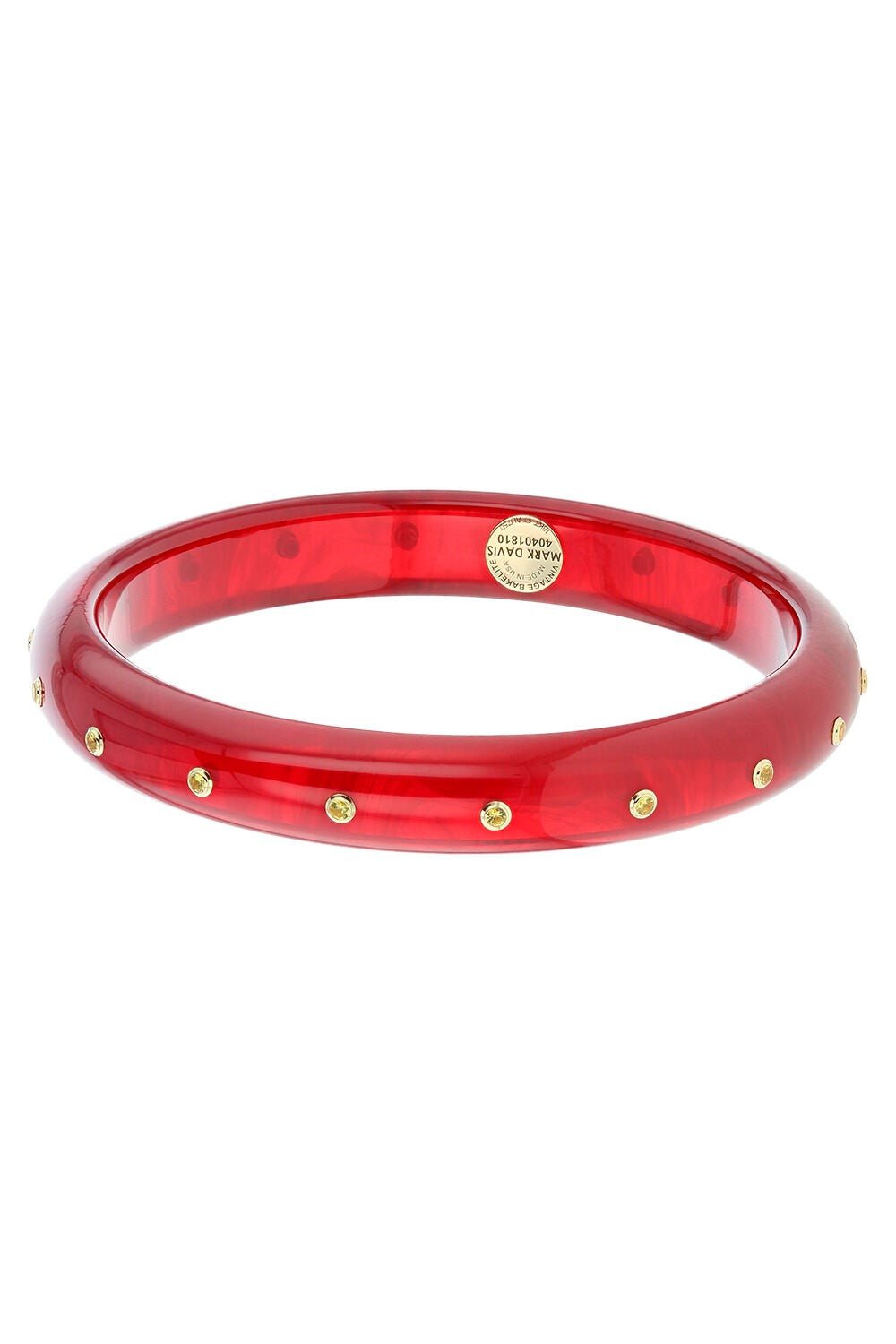 Small Yellow Sapphire Red Bakelite Bangle | SHOP BAZAAR