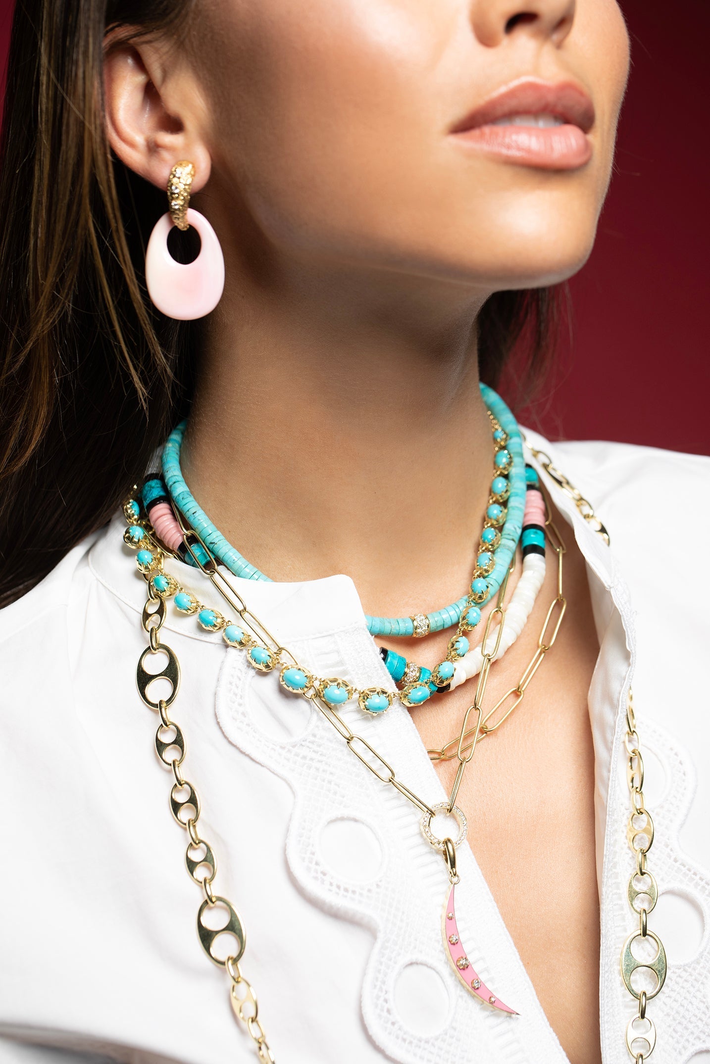 Diamond Clasp Charm Chain Necklace | SHOP BAZAAR