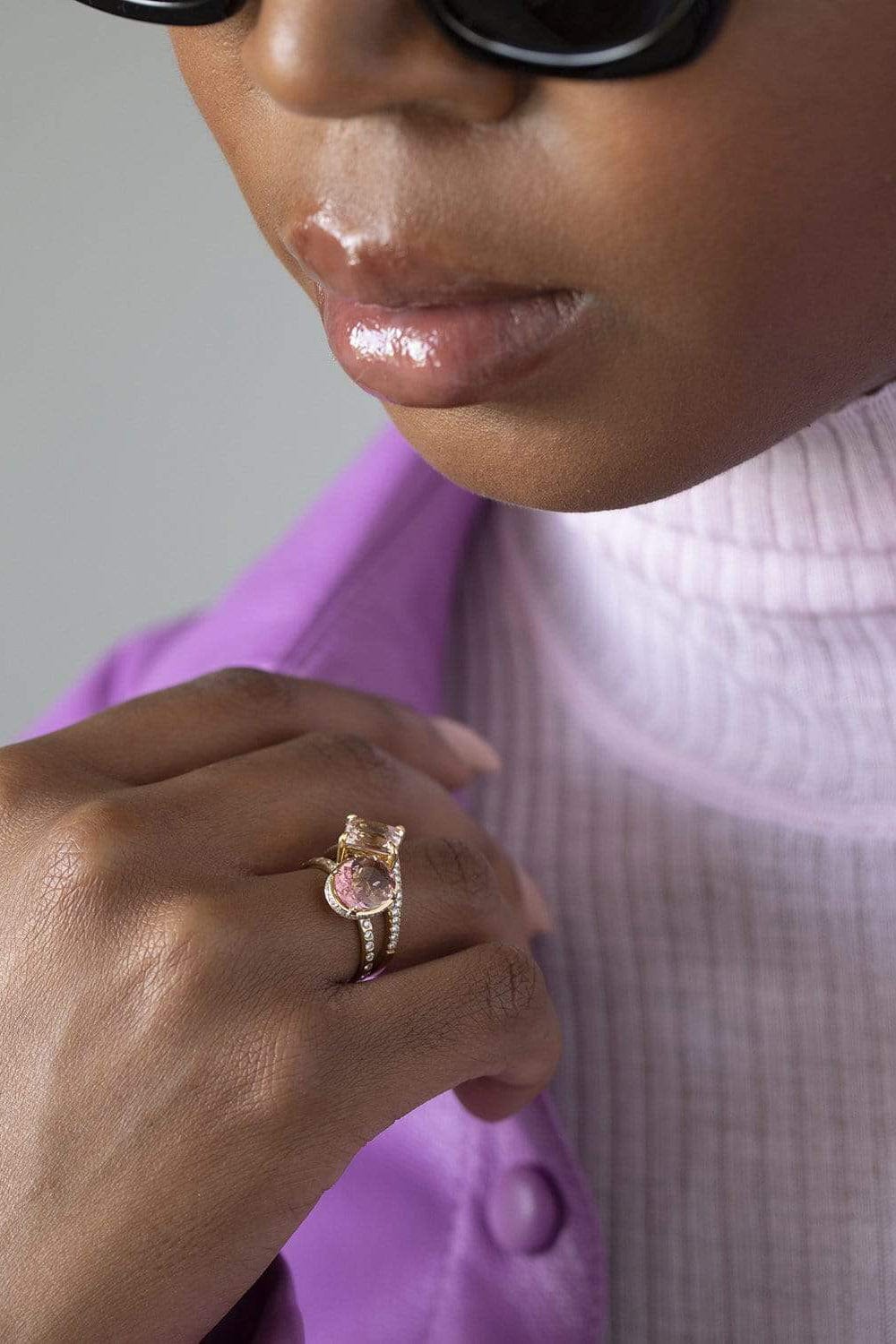 Morganite and White Diamond Star Ring | SHOP BAZAAR