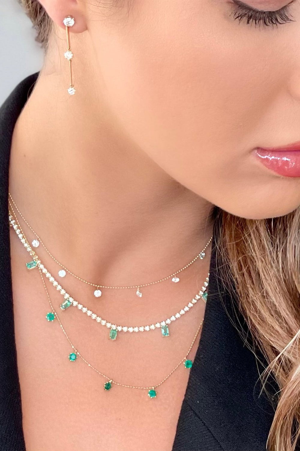Emerald Floating Necklace | SHOP BAZAAR