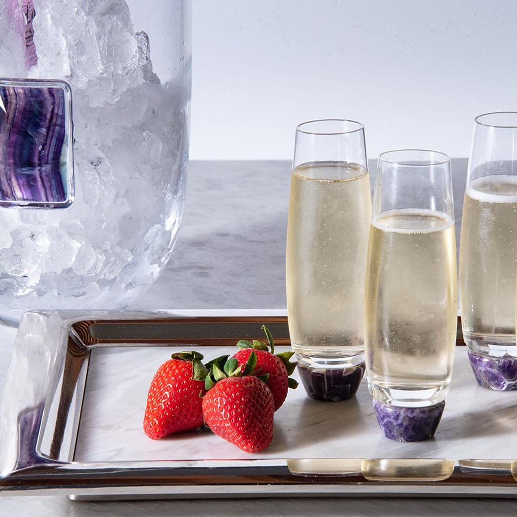 Elevo Champagne Glasses - Amethyst | SHOP BAZAAR