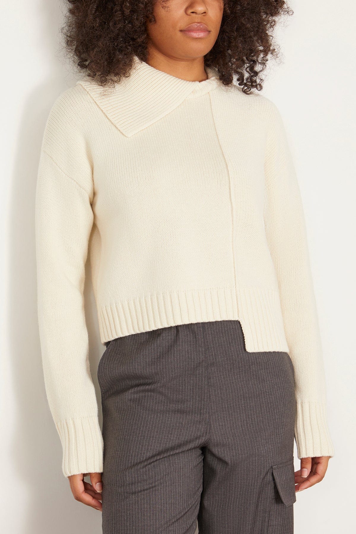 The Asymmetrical Turtleneck - Ivory | SHOP BAZAAR