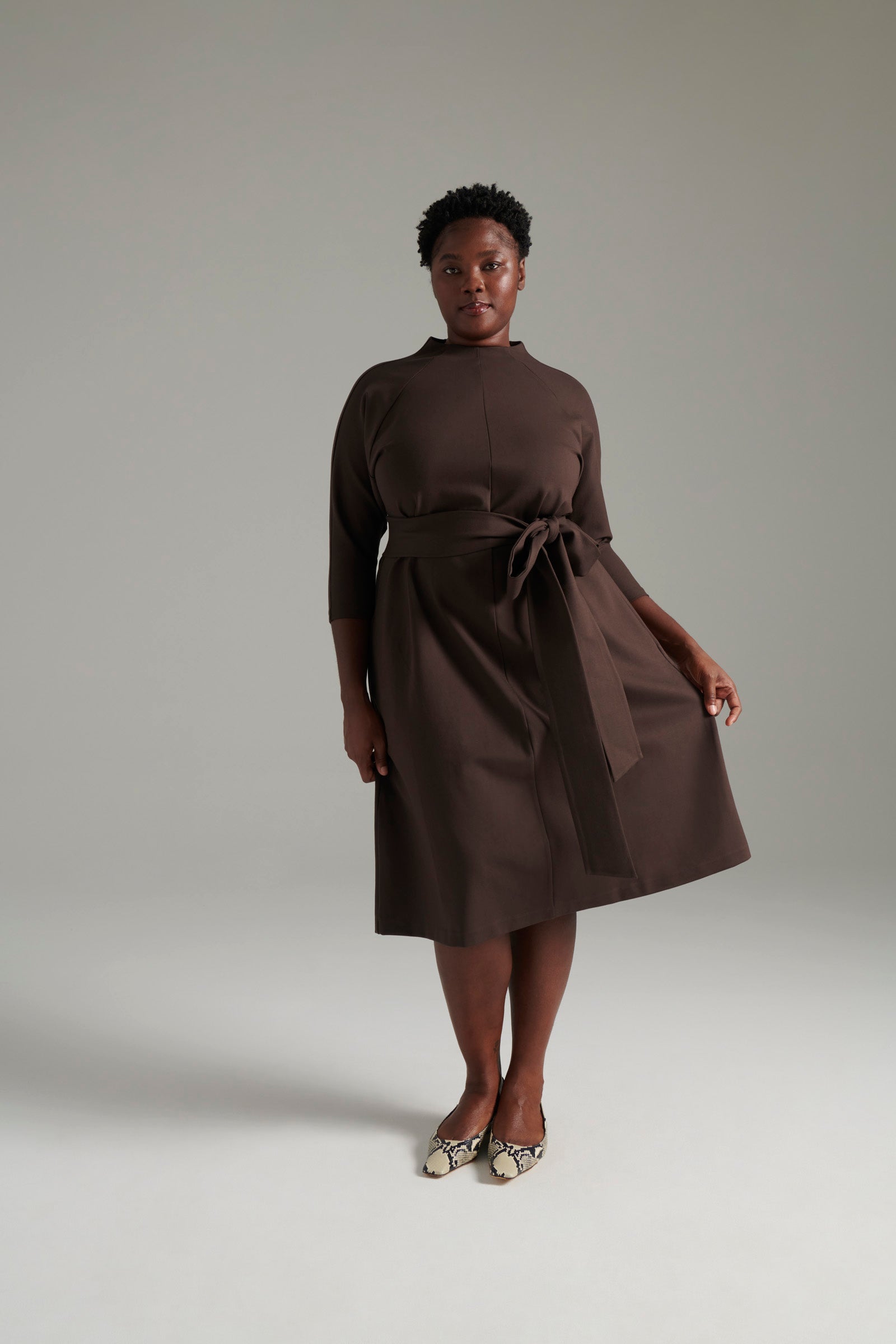 Janice Funnel Dress - Espresso | SHOP BAZAAR