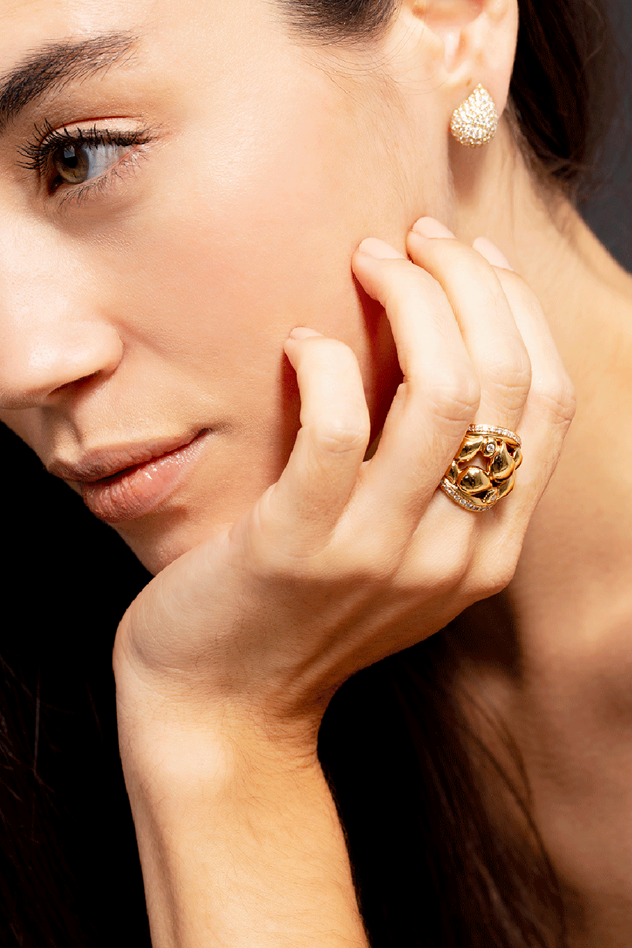 Medium Diamond Paveline Lace Ring | SHOP BAZAAR