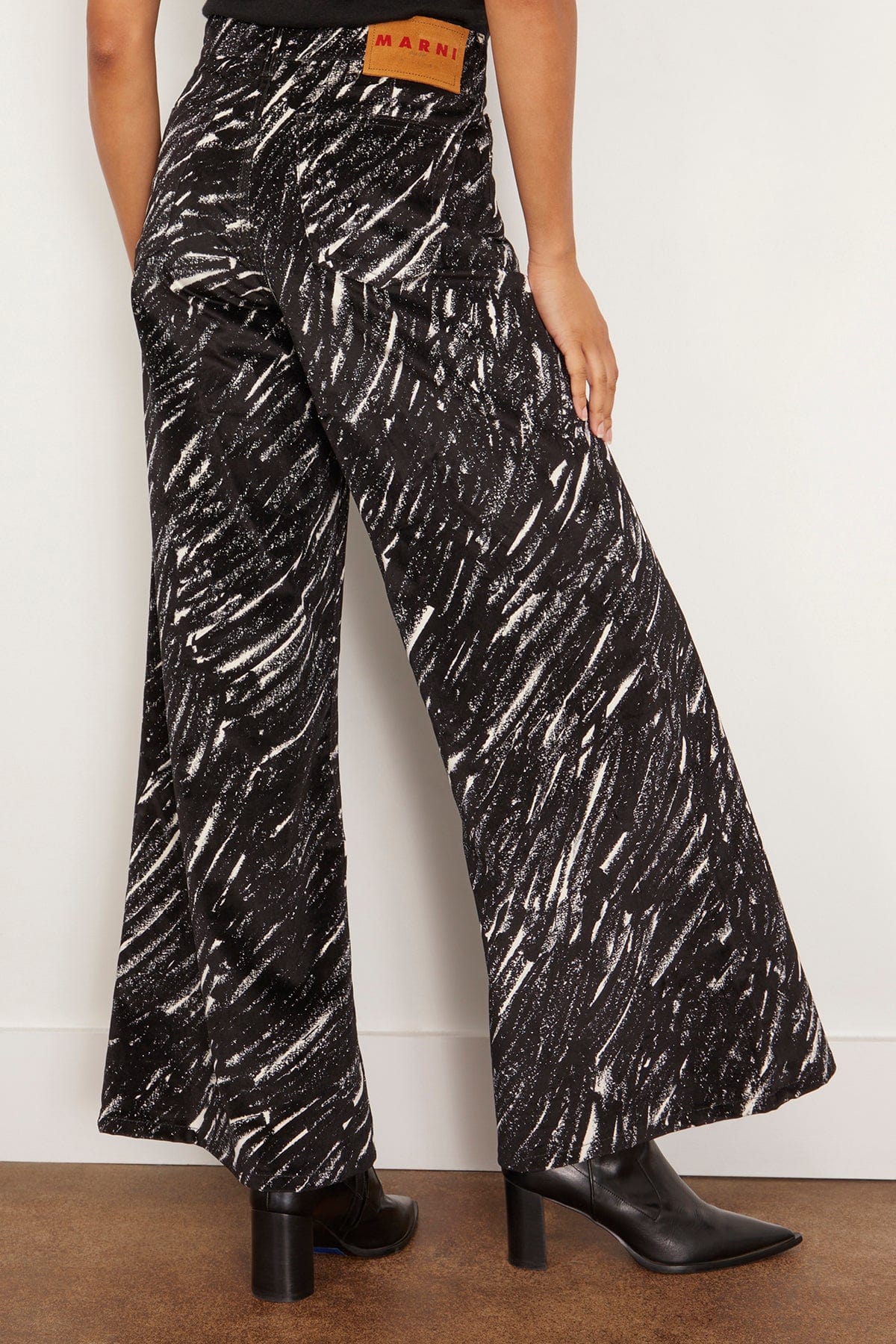 Crayon Flock Stretch Denim Trousers - Black | SHOP BAZAAR