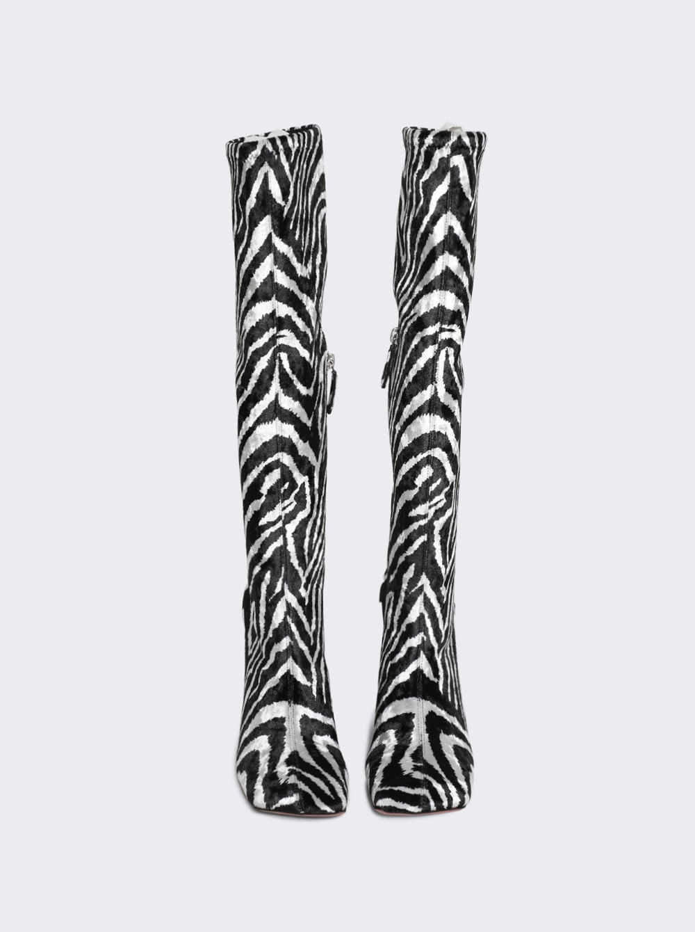 Marine Stretch Velvet Boot Zebra | SHOP BAZAAR