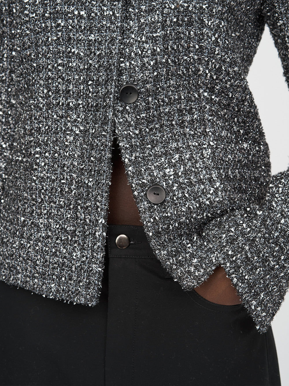 Metallic Shrunken Jacket | SHOP BAZAAR