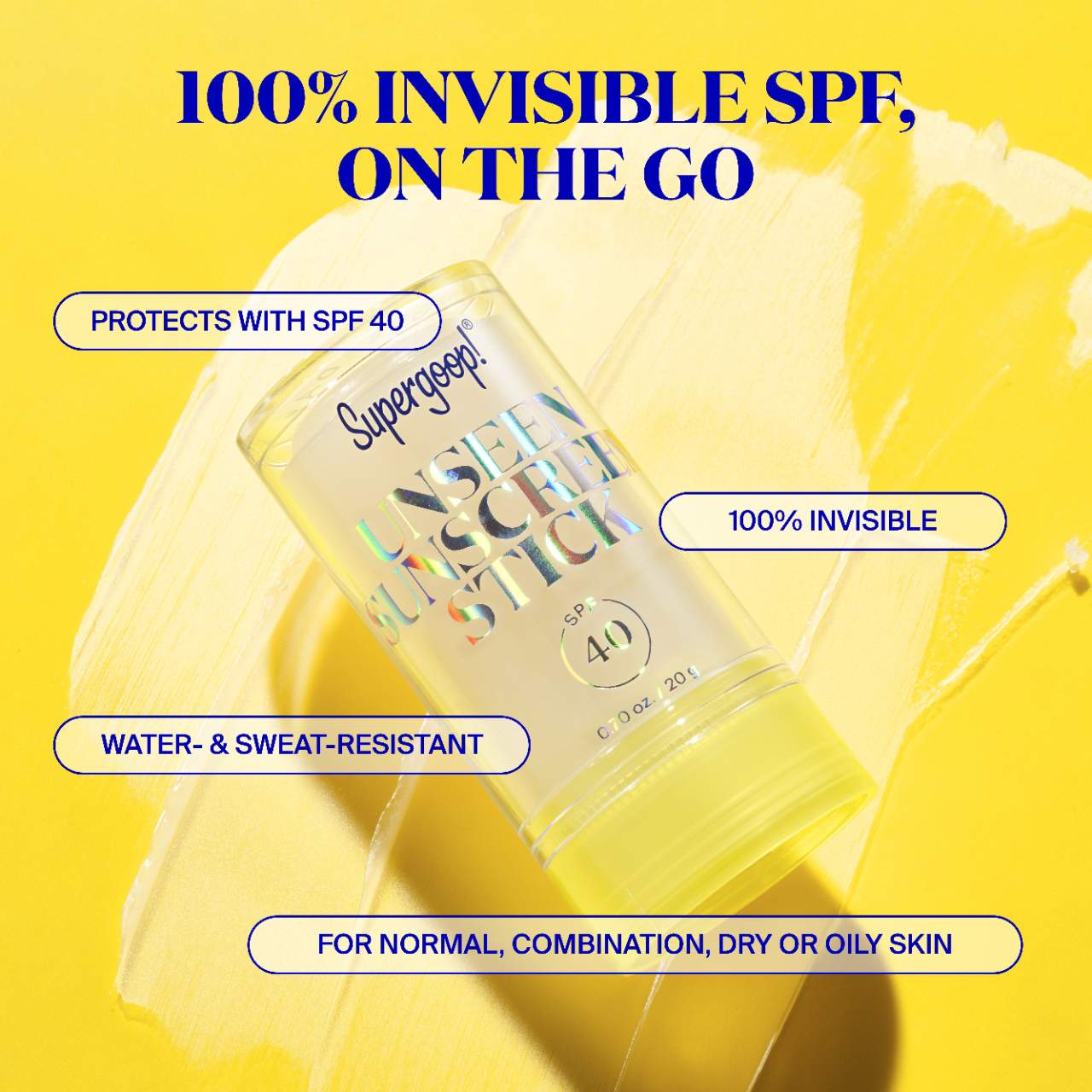Unseen Sunscreen Stick Spf 40 Invisible Sun Protection | SHOP BAZAAR