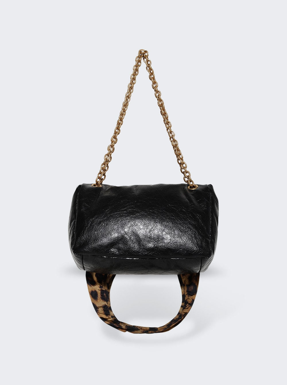Monaco Chain Bag S Black And Leopard | SHOP BAZAAR