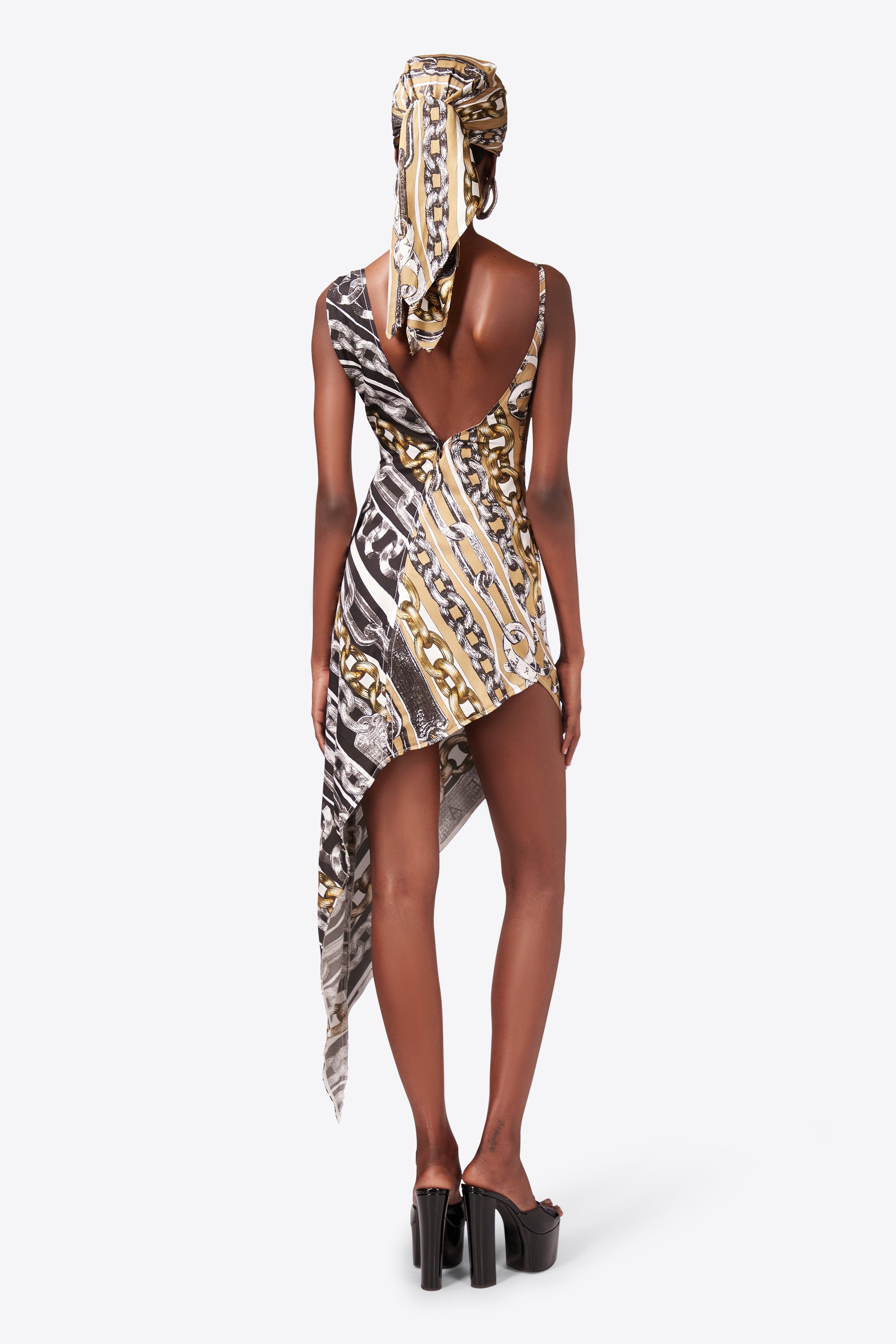 Chain Printed Crystal Link Slip Dress | SHOP BAZAAR