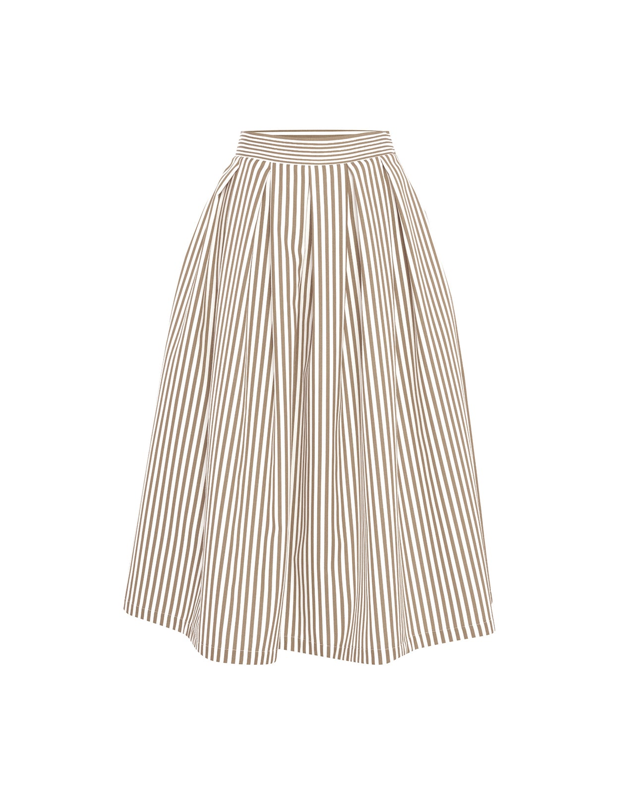Echo Box Pleat Striped Midi Skirt | SHOP BAZAAR