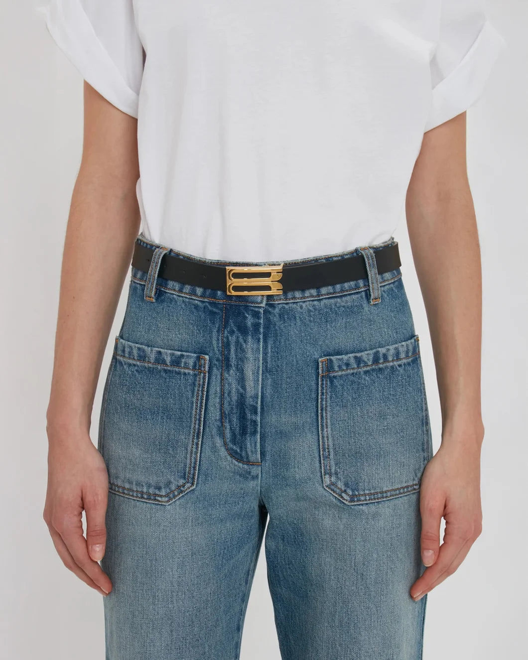 Frame Buckle Belt Black | SHOP BAZAAR