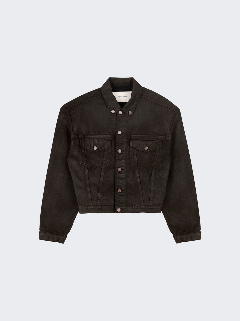 Shrunken Denim Jaket Mud | SHOP BAZAAR